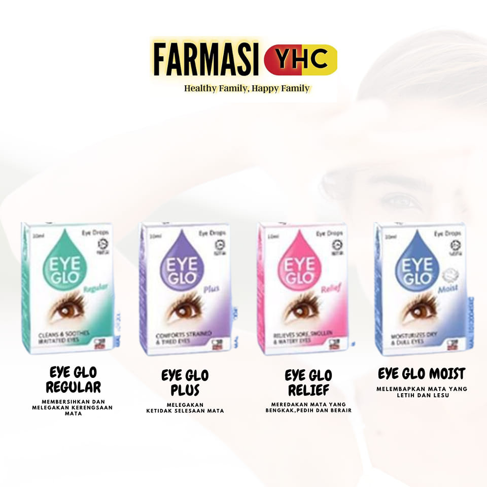 EYE GLO EYE DROPS REGULAR | MOIST | PLUS | RELIEF 10ML | Shopee Malaysia