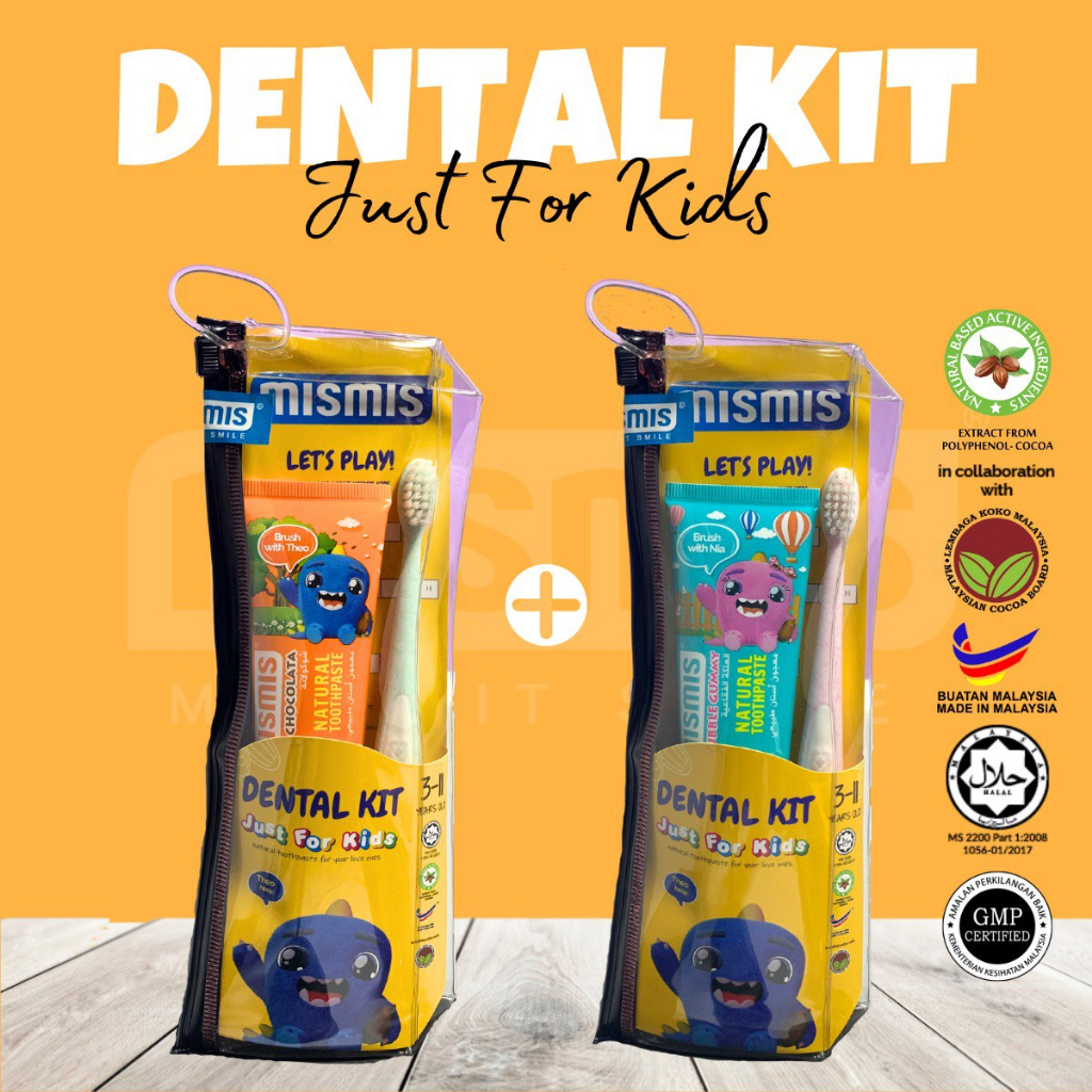 Mismis® Dental Kit (2 in 1) Just for Kids (Chocolata + Bubblegummy ...