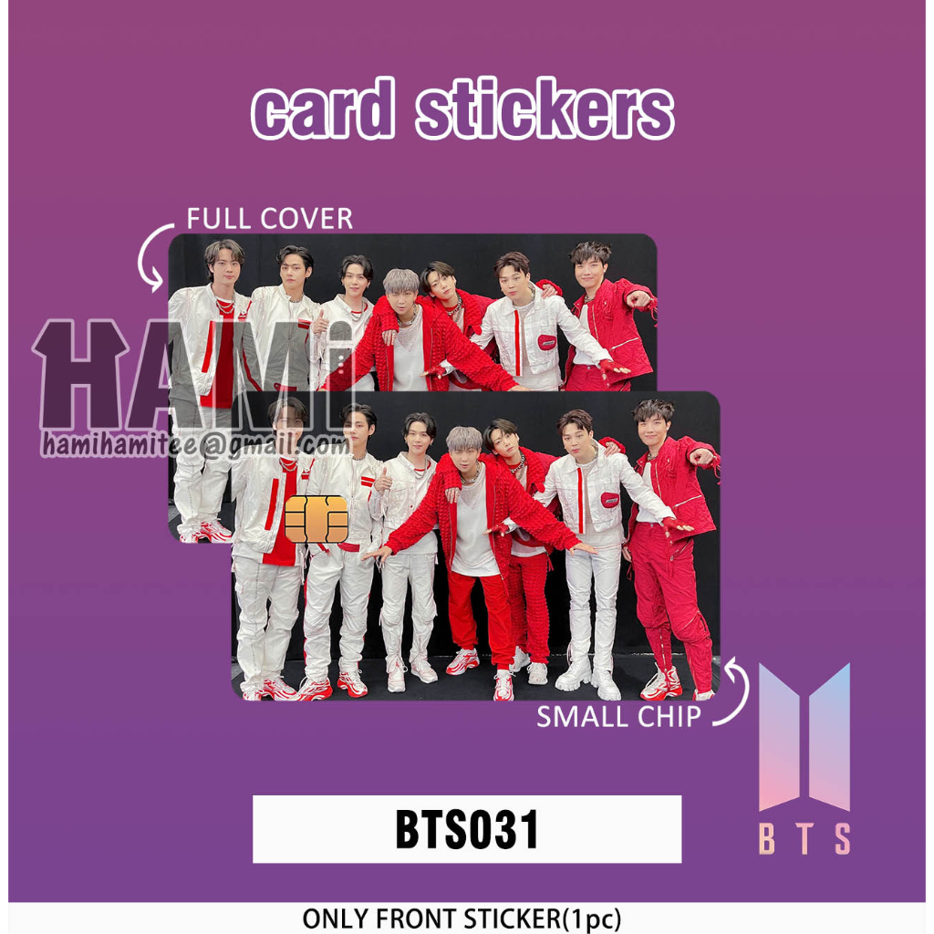 BTS card sticker (ver 02) - BTS touch n go card sticker - Bangtan boys card sticker - photocard ...
