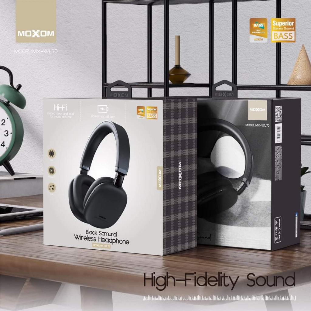 MOXOM MX-WL70 Black Samurai TWS Wireless Headphone | Shopee Malaysia