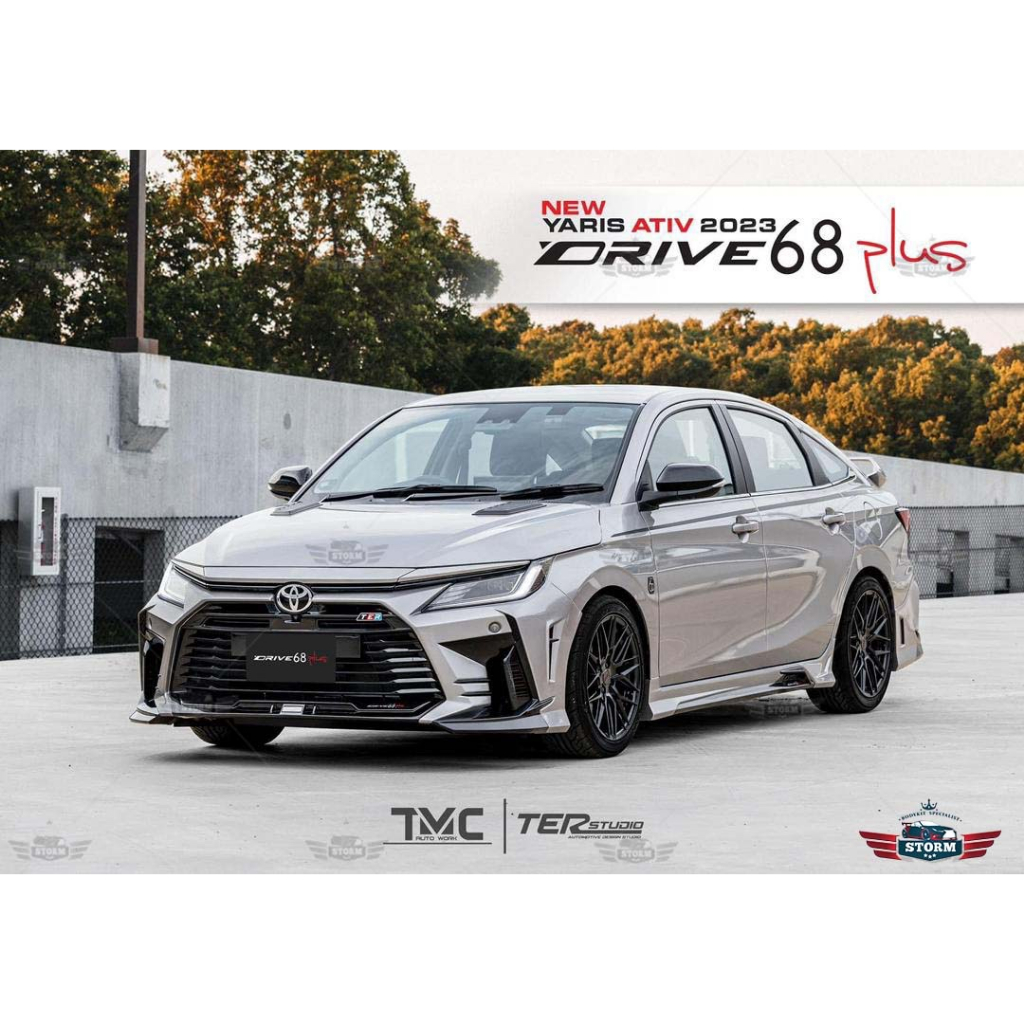 TOYOTA VIOS 2023 ( D68 PLUS ) SKIRTING WITH SPOILER WITH 2K COLOR PAINT ...