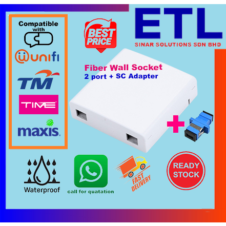 Fiber wall Socket 1Gan (FWS) with 1 pcs SC adapter | Shopee Malaysia