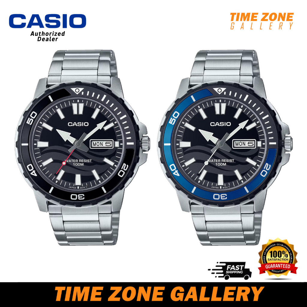 Casio General MTD-125D Silver Stainless Steel Band Men Watch MTD-125D ...
