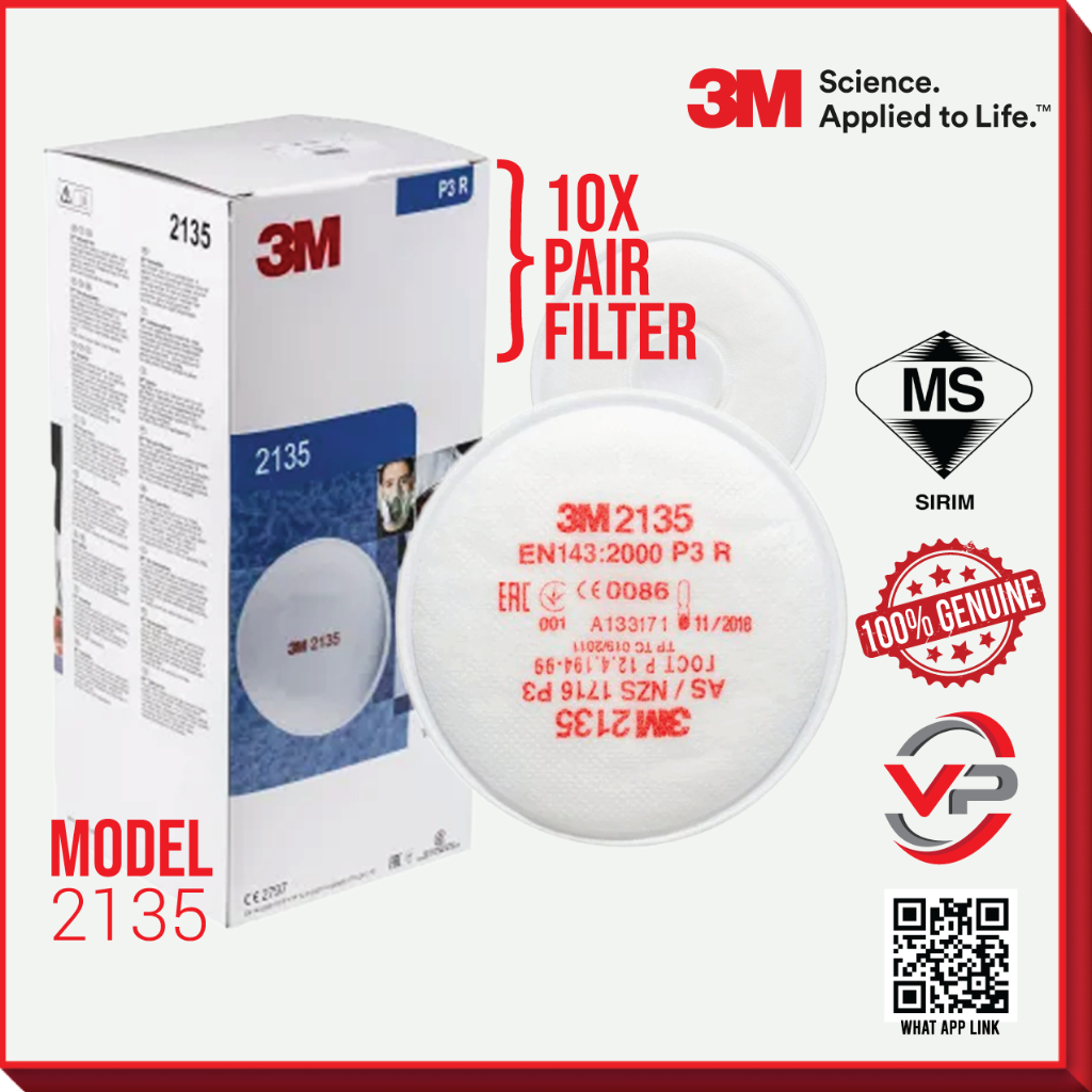10 /5 pair x 3M Particulate Filter 2135 LIGHT WEIGHT SIRIM DOSH 2091 ...