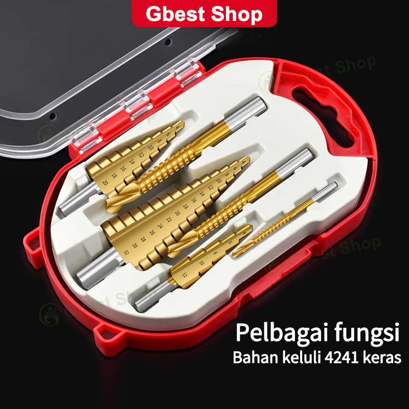 Step Drill HSS Titanium Coated Hex Shank Drills Bits Steel Wood Cone Hole Opener Cutter Punch ...