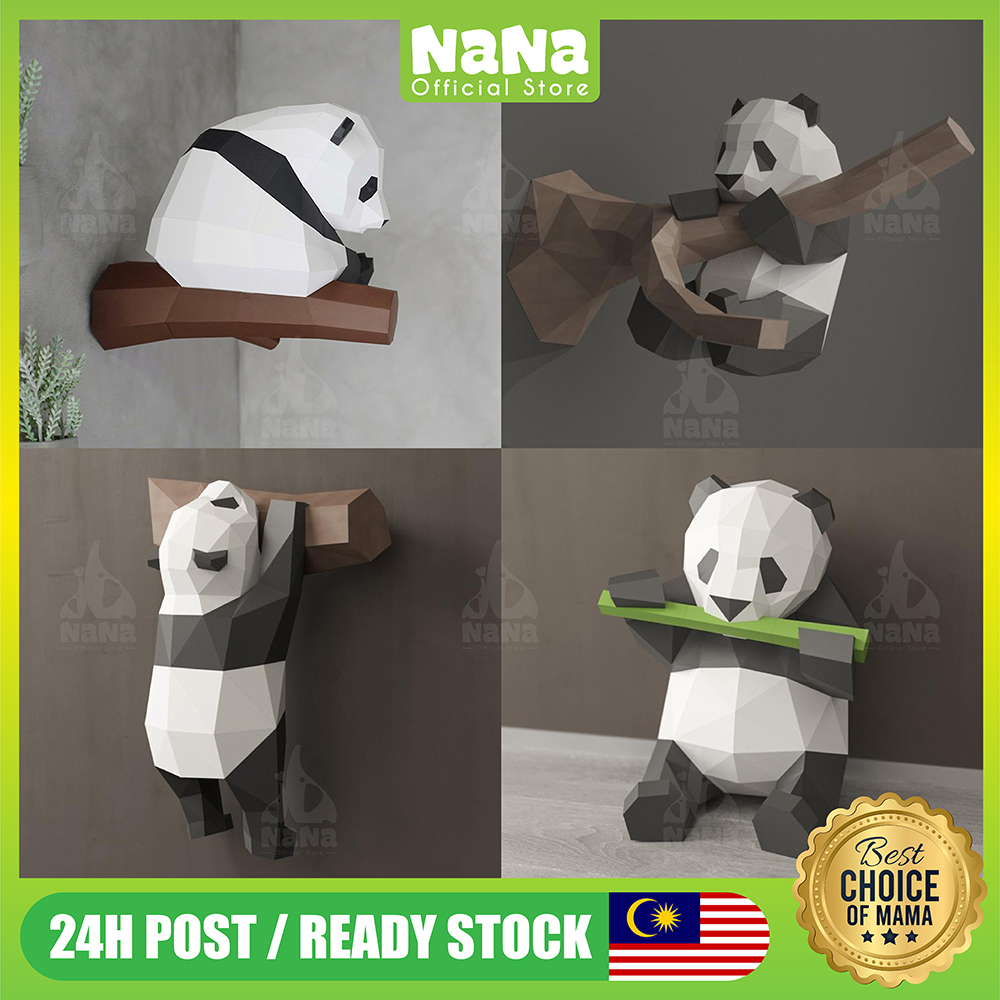 NANA Panda Papercraft Handmade DIY Home Wall Decor Room Decoration ...