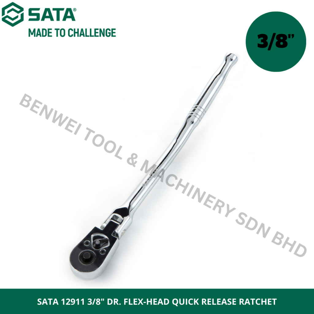 SATA 12911 3/8" DR. FLEX-HEAD QUICK RELEASE RATCHET | Shopee Malaysia