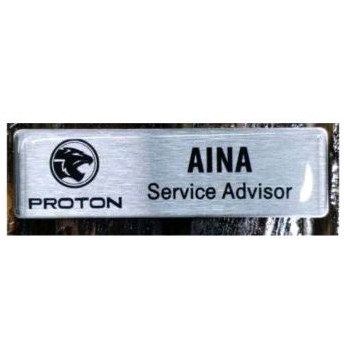 PROTON NAME TAG ECTHING EPOXY PROTON -PRESS PIN [ SIZE : 75MM X 25MM ...