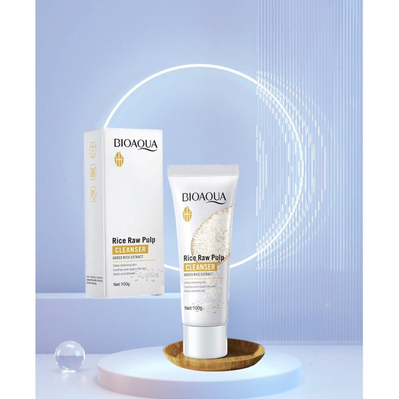 BIOAOUA(Original)Rice Raw Pulp Cleanser 100g 大米原浆洁面乳 深层清洁呵护提靓嫩肤洗面奶 ...