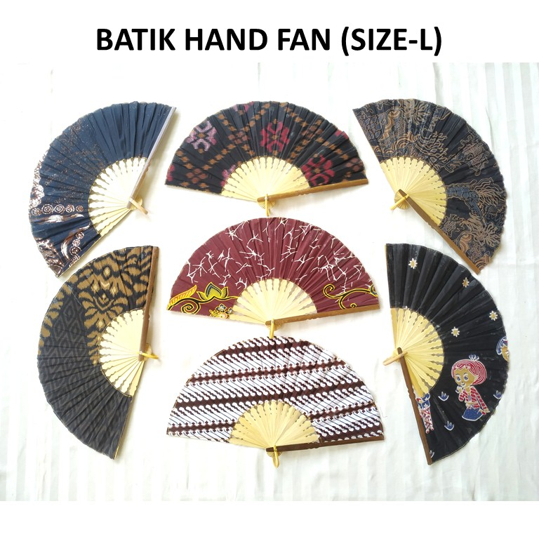 BATIK HAND FAN LARGE SIZE WITH VARIETY OF COLORS & DESIGN / KIPAS ...