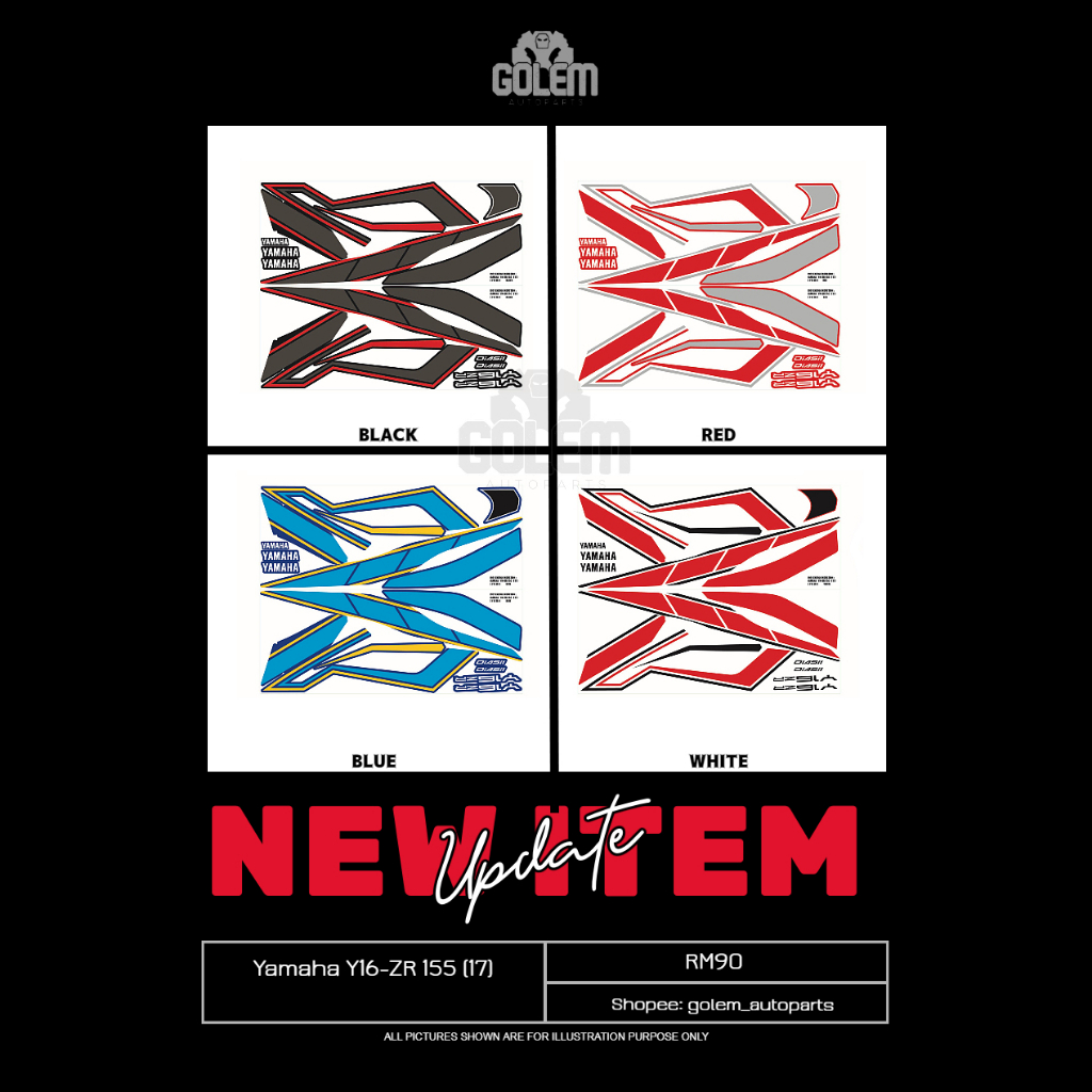 Yamaha Y16-ZR 155 (17) 1991 Energy Induction Gred AAA Sticker body ...