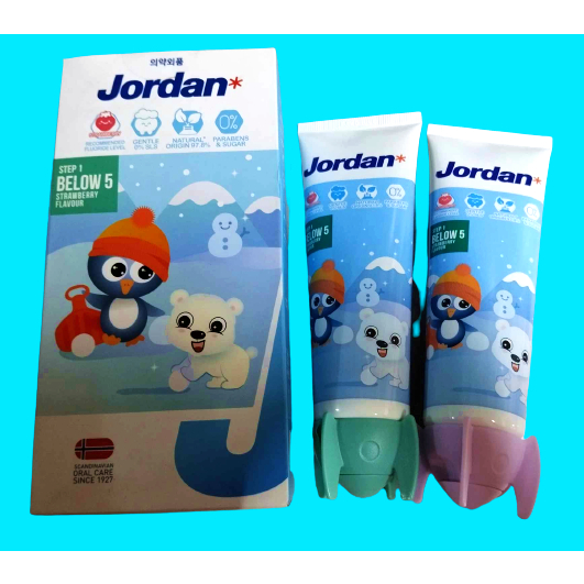 (2pcs/Box) Jordan Kids Step 1 Korea Toothpaste Strawberry Flavour 0-5 ...