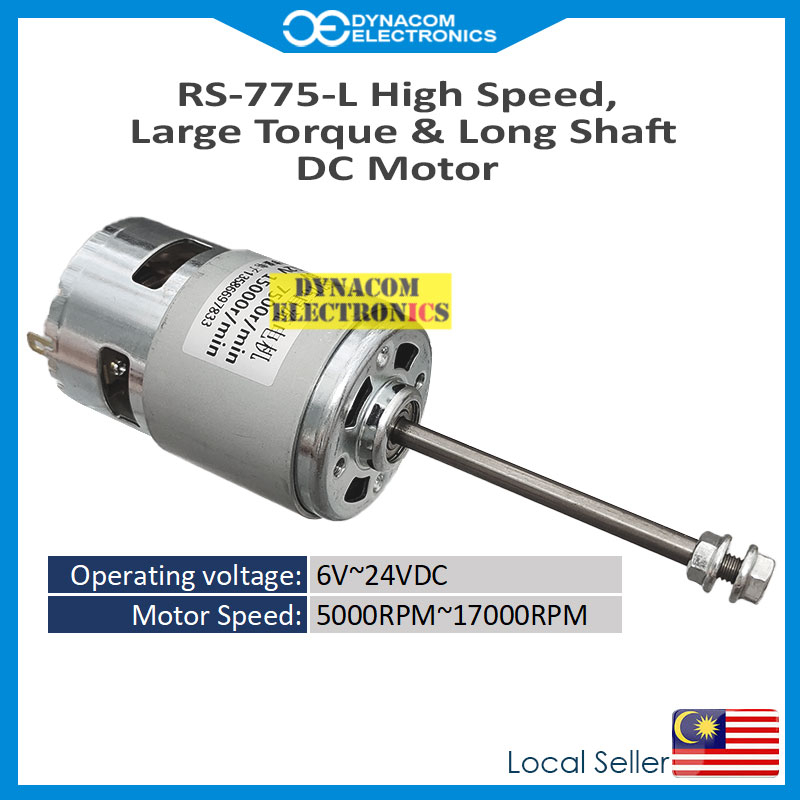 RS-775-L High Speed, Large Torque & Long Shaft DC Motor [Motor DC-775-L ...