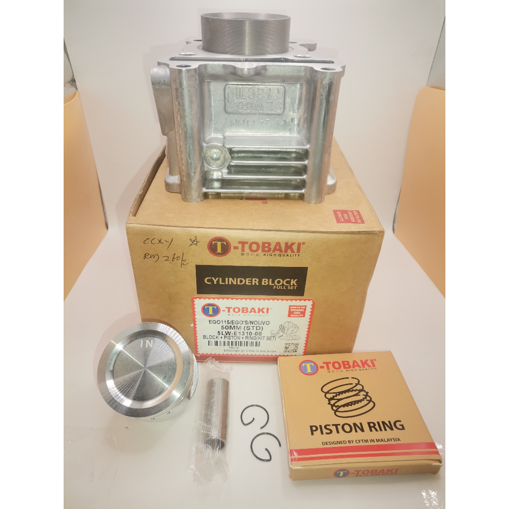 Tobaki Yamaha EGO115/NOUVO/EGO S Cylinder Block Set + Piston + Ring Kit ...