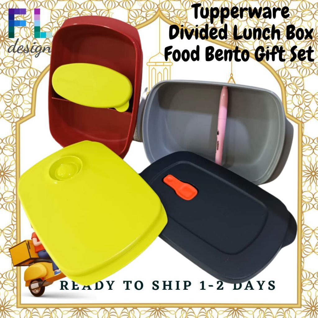 Tupperware Reheatable Divided Lunch Box Food Bento Gift Set | Shopee ...