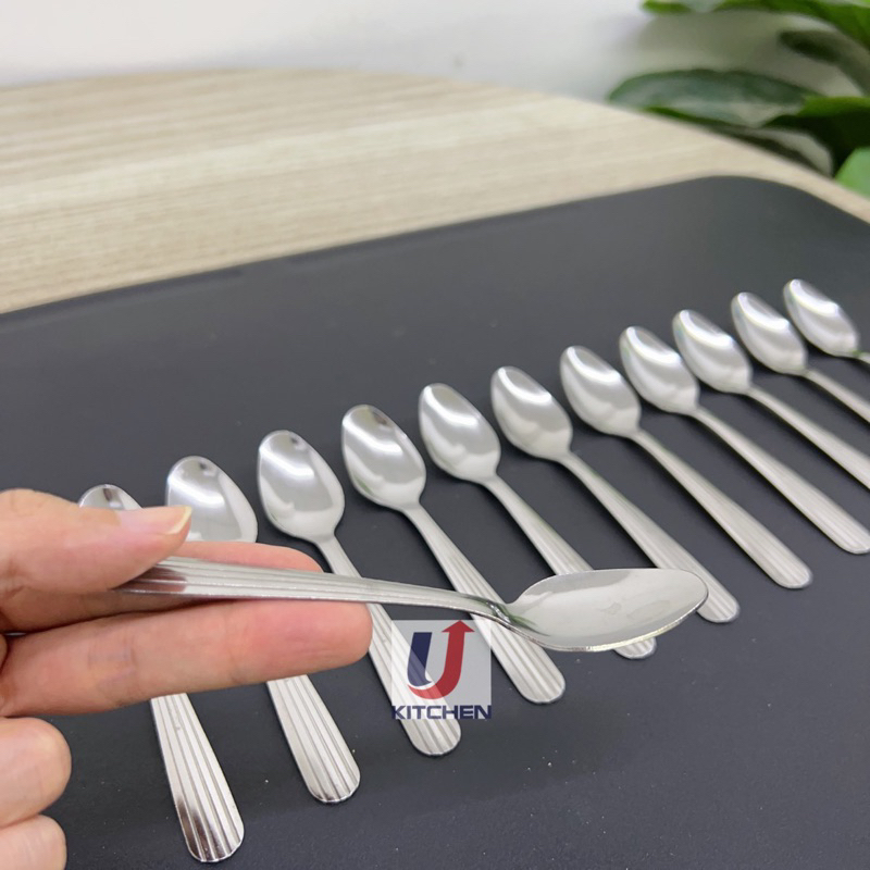 12pcs Spoon Short Handle Stainless Steel Teaspoons Creative For Ice ...