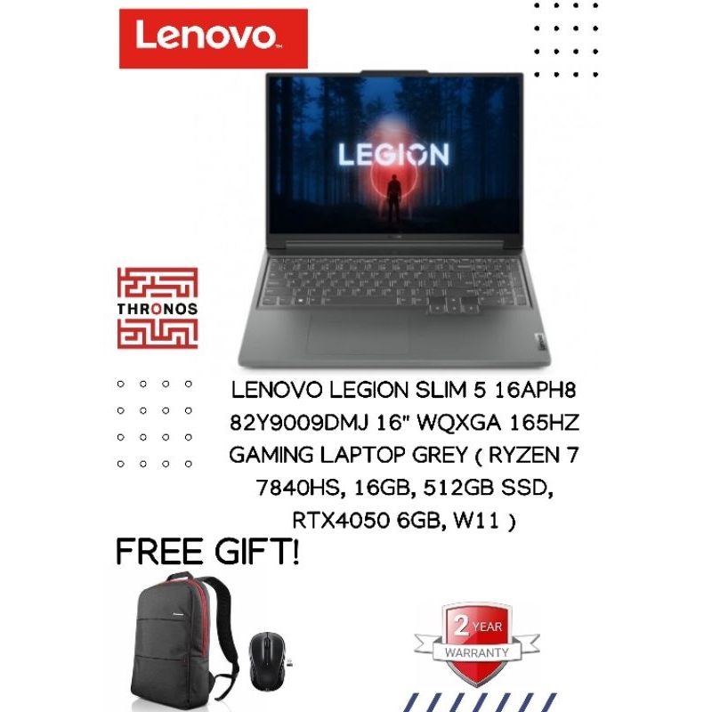 Lenovo Legion Slim 5 16APH8 82Y9009DMJ 16" WQXGA 165Hz Gaming Laptop ...