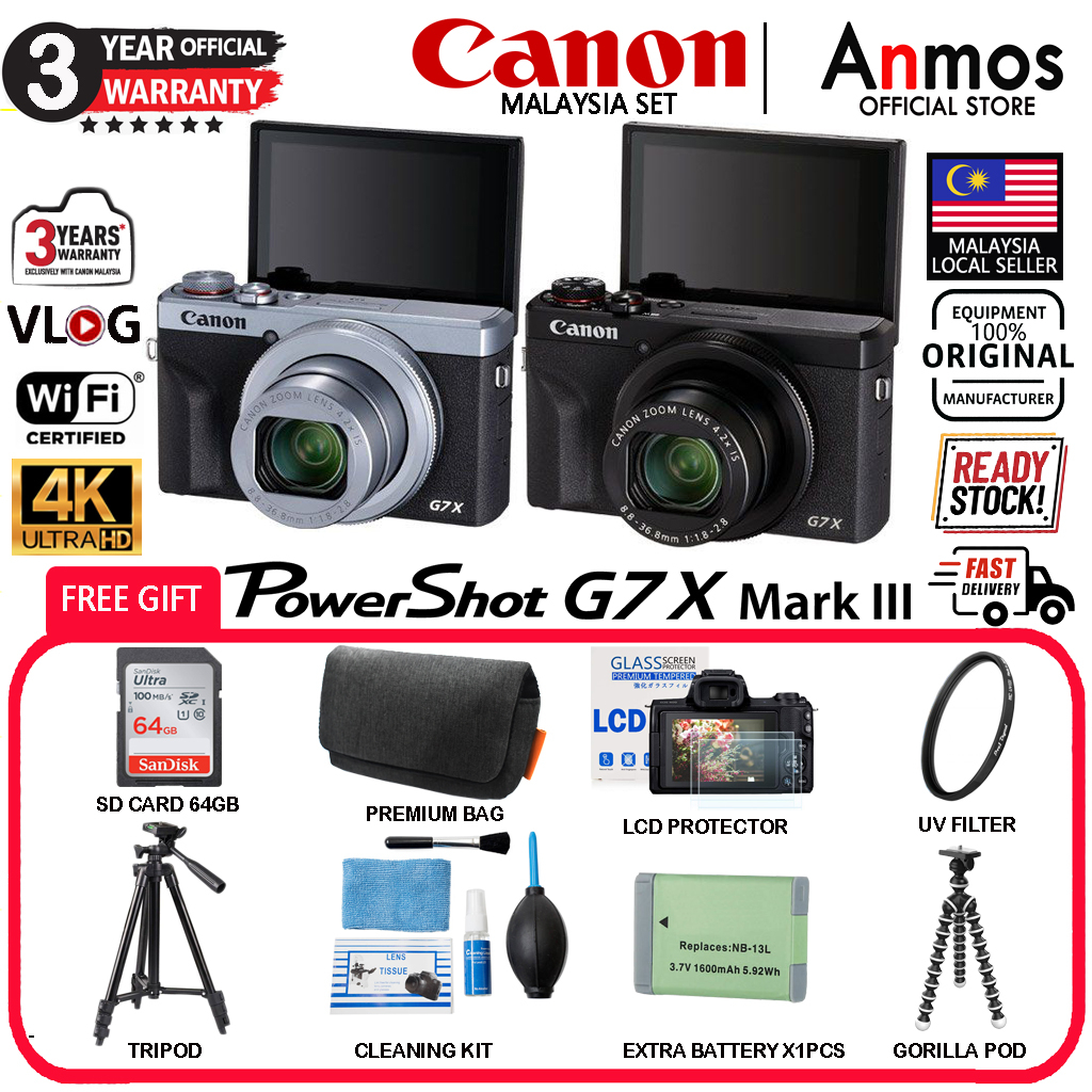 Canon PowerShot G7x Mark III / G7X Mark3 / G7X M3 Digital Camera (3 ...