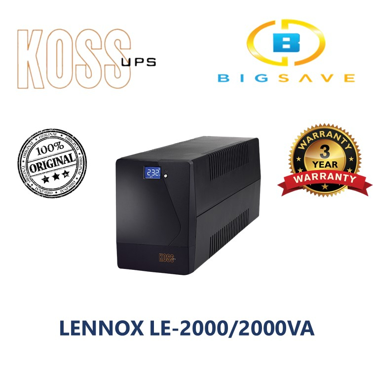 KOSS LENNOX LE-2000/2000VA LENNOX TOUCH SCREEN UPS (2000VA 1200W ...