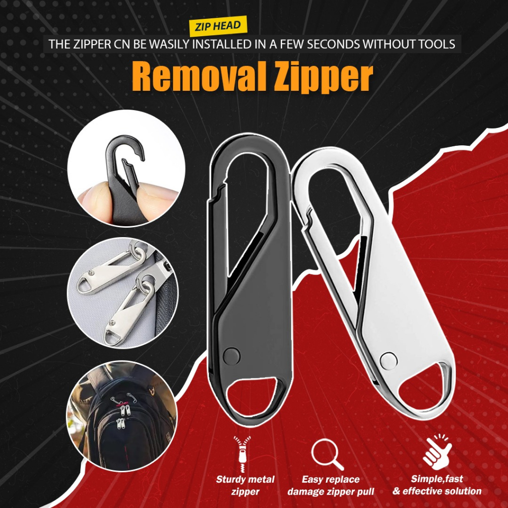Zipper Head Removable Tab Zipper Pull Head Detachable for Bag Cloth ...