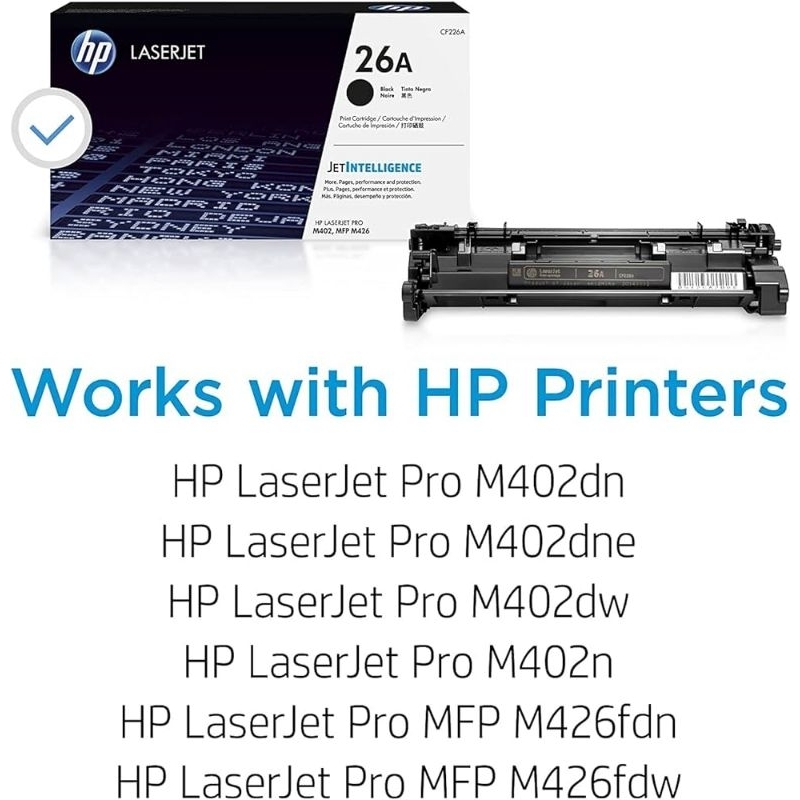 HP 26A Black Original LaserJet Toner Cartridge (CF226A) M402 MFP M426 ...