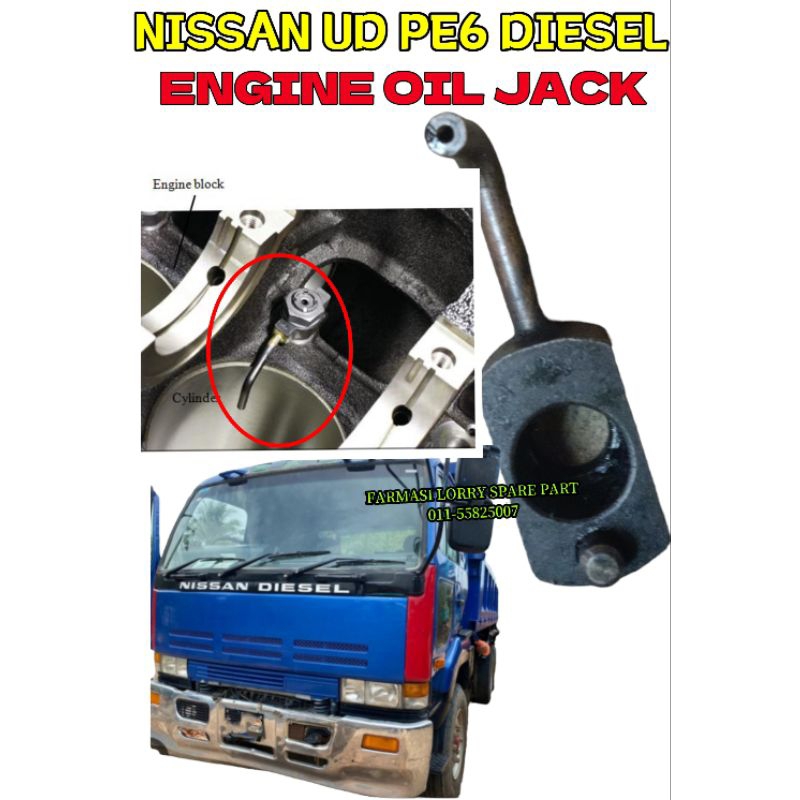 NISSAN UD PE6 DIESEL ENGINE OIL JACK OIL JET UNTUK LORRY MIXER TRUCK ...