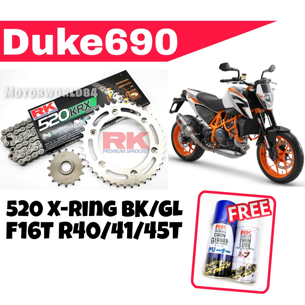 RK KTM Duke 690 All Model 6 Hole 520 Sprocket Set KRX X-Ring Chain ...