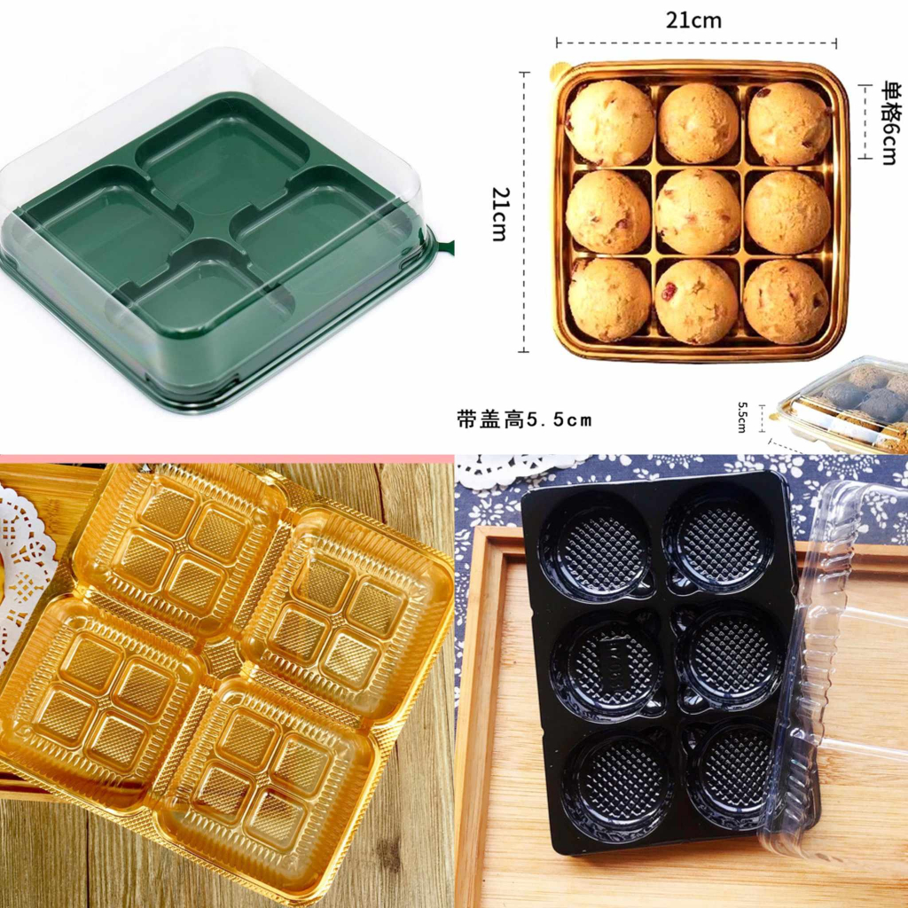 🔥READY STOCK🔥 5PCS / SET PVC MOONCAKE TRAY MOONCAKE CASE WITH COVER 月饼盒 ...