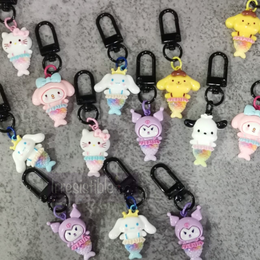 Sanrio Mermaid Family Charm Keychain DIY Handmade Keychains | 🌸READY ...