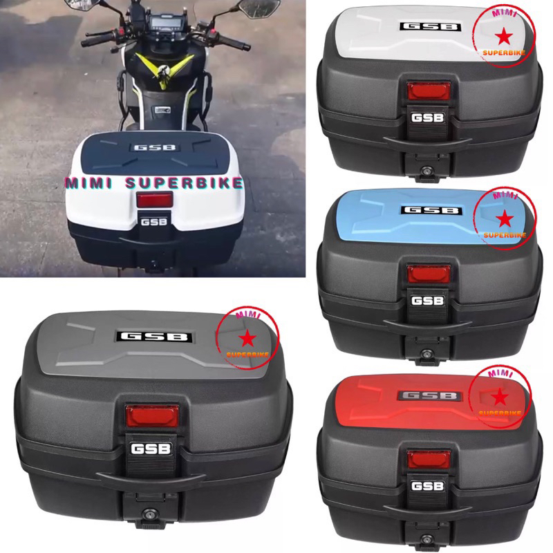 MOTORCYCLE TOP BOX GSB 37L + BASE PLATE UNIVERSAL MONORACK GIVI KAPPA ...