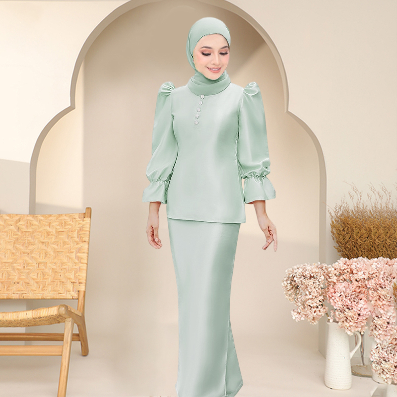 Baju Kurung Moden Plain Premium Satin Baju Ironless Kurung Plain SELESA Kurung Baju Kurung Satin ...