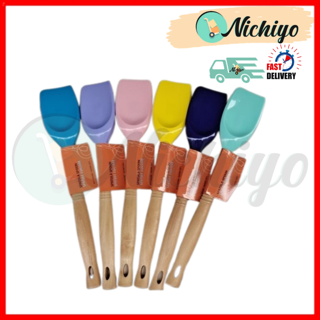 🔥FAST SHIPPING🔥 Silicone Spatula Spoon Kitchenware Wood Handle Senduk ...