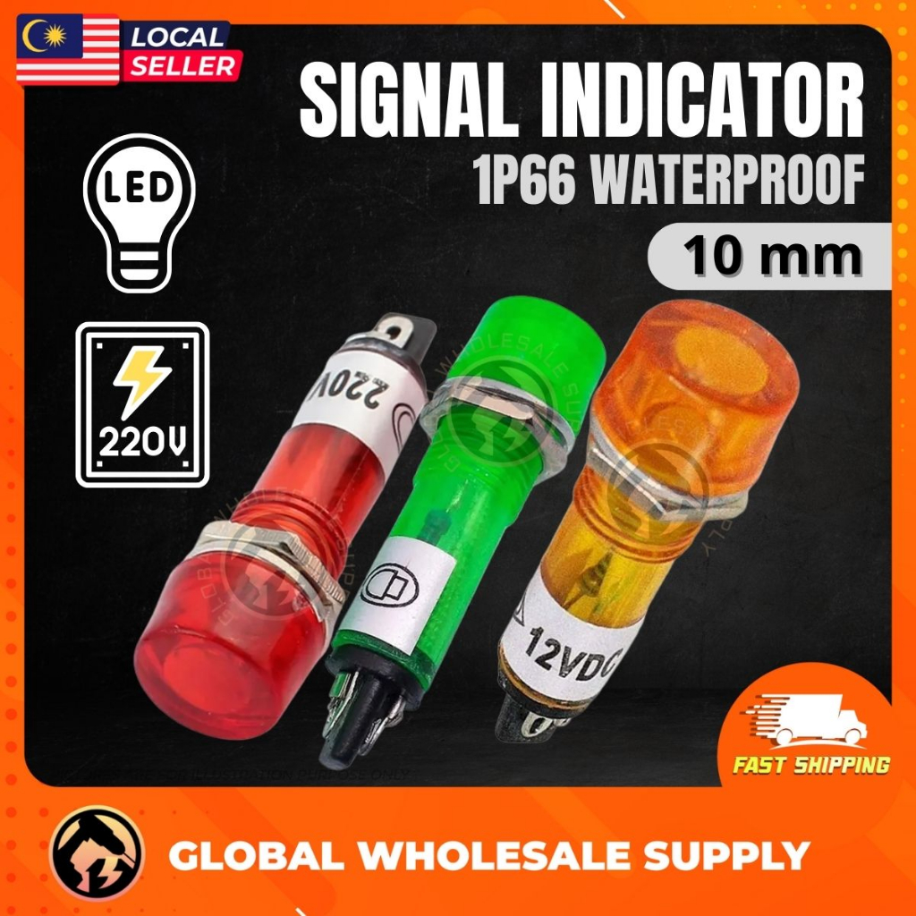 [1PC] 220V MINI LED Indicator Pilot Lamp Signal Light Neon Indicator ...