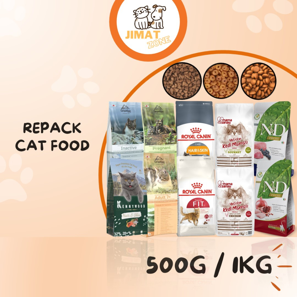 N&D Repack Cat Food 1KG / 500G - (Hair&Skin / Fit/ Cat Dry Food) Mama ...