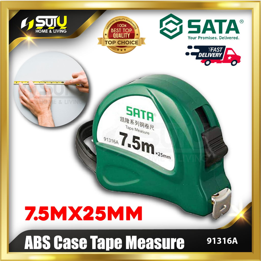 SATA 91316A / 91323A 1PCS 7.5M x 25MM ABS Case Tape Measure / 量尺 ...