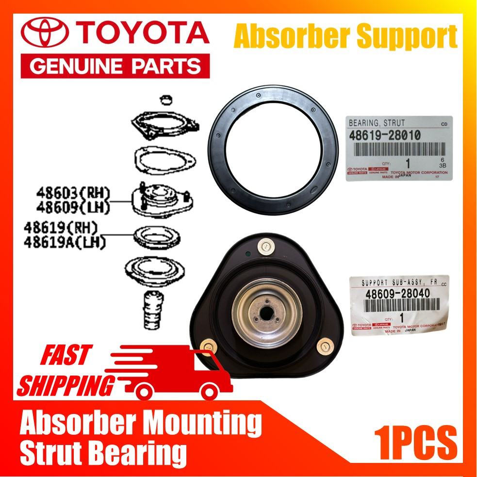 Genuine Toyota Absorber Mounting / Support / Strut Bearing 48619-28010 ...
