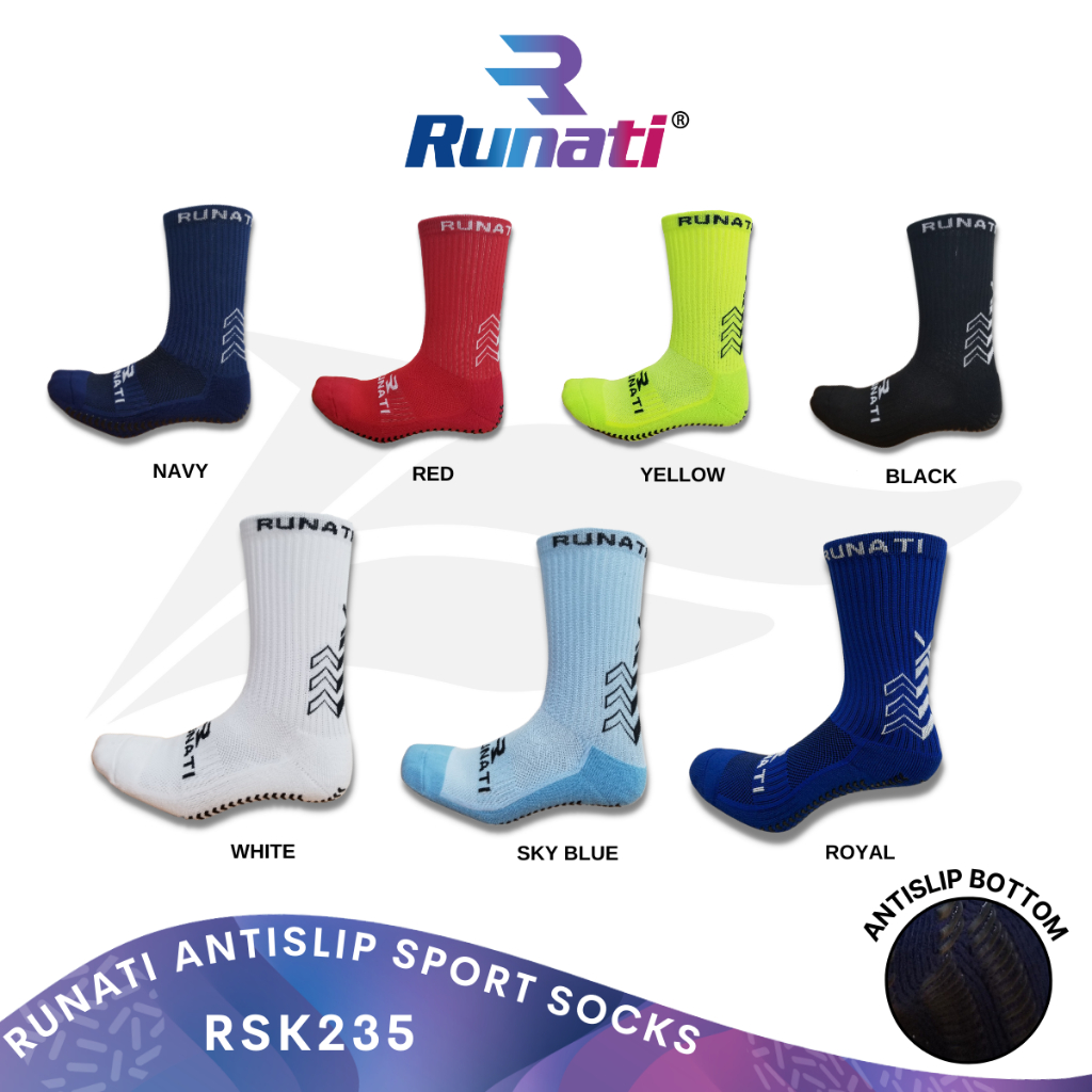 Runati Antislip Sports Socks Sukan Stoking Anti Slip Futsal Football ...