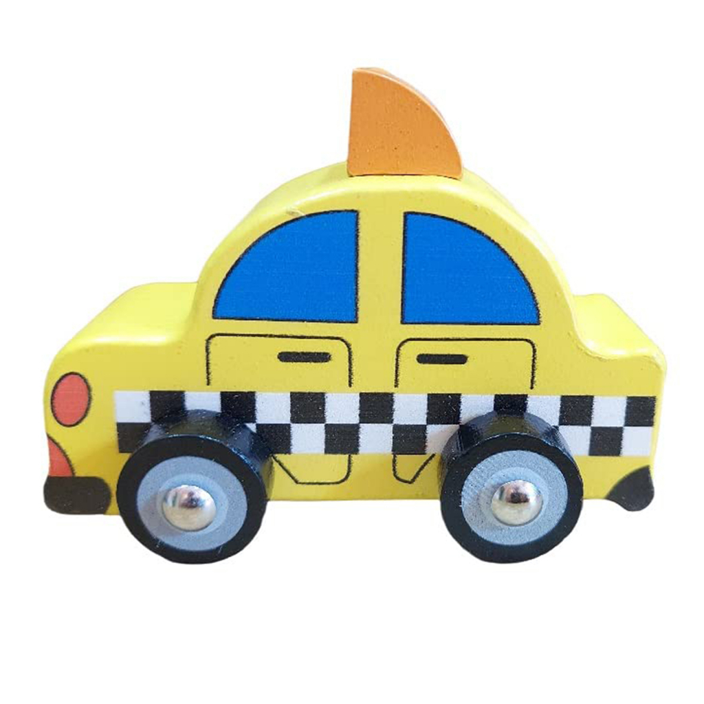 Funwood Games Wooden Pull/push Along Toy Car for Kids (Taxi) | Shopee ...