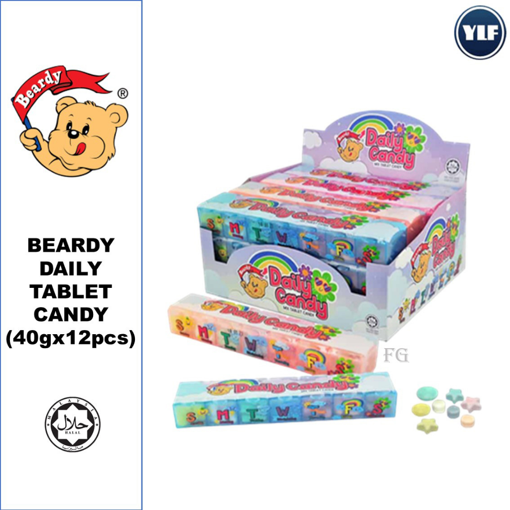 BEARDY DAILY TABLET CANDY 40gx12pcs | Shopee Malaysia