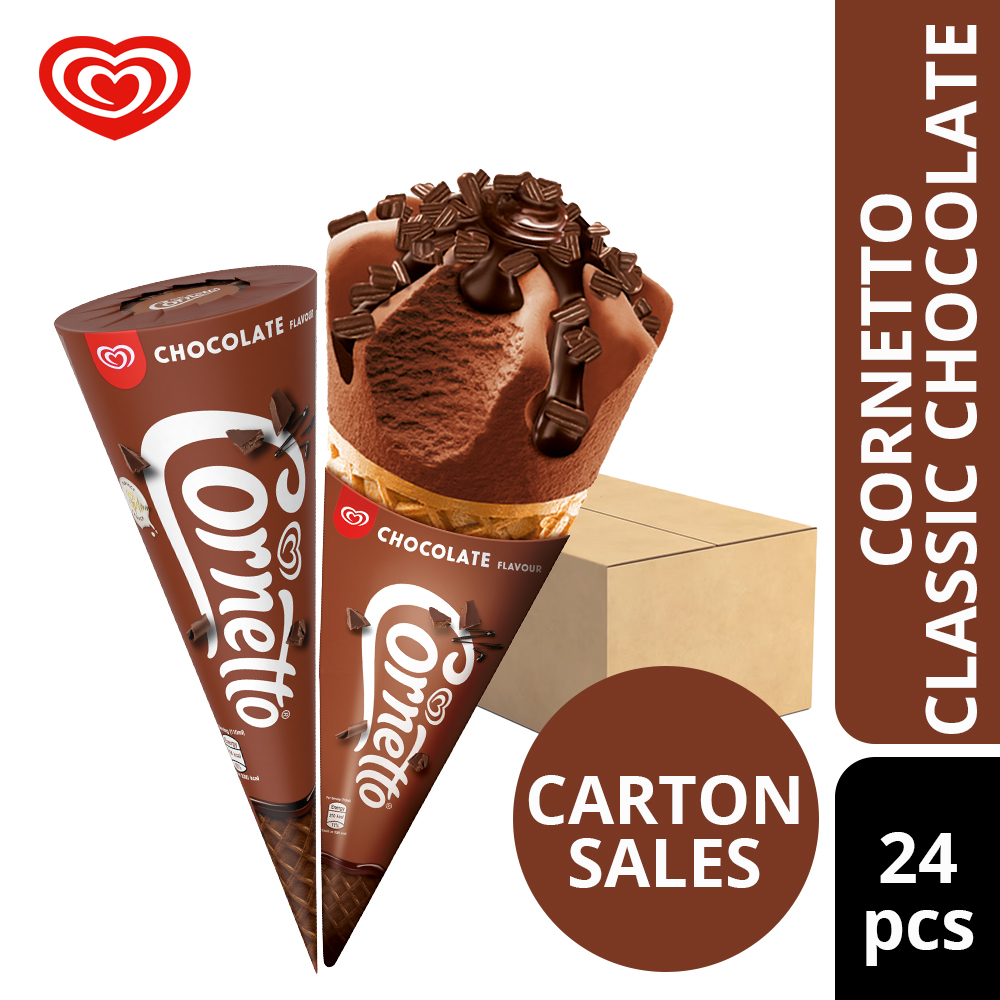 [CARTON SALES] Cornetto Classic Chocolate Ice Creams (24pcs) | Shopee ...