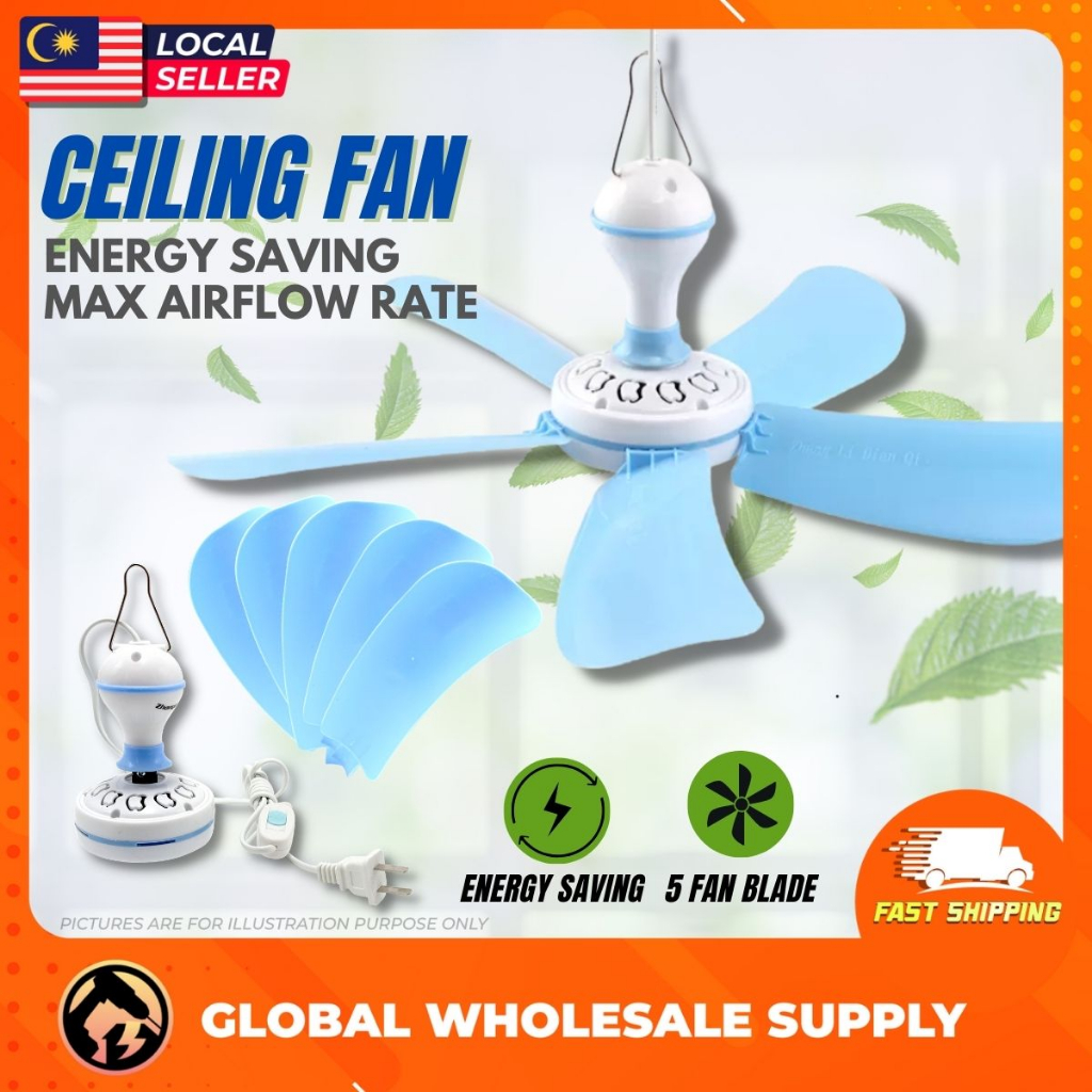 [READY STOCK] GLOBAL PRO 5 Blade Mini Ceiling Fan Mini Household ...