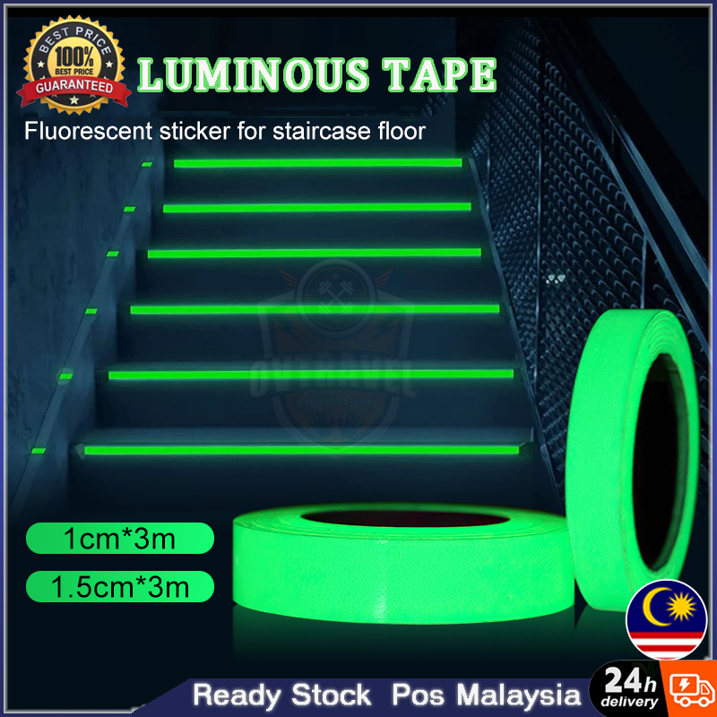 Glow In The Dark Tape Self Adhesive Fluorescent Tape Emergency Safety ...