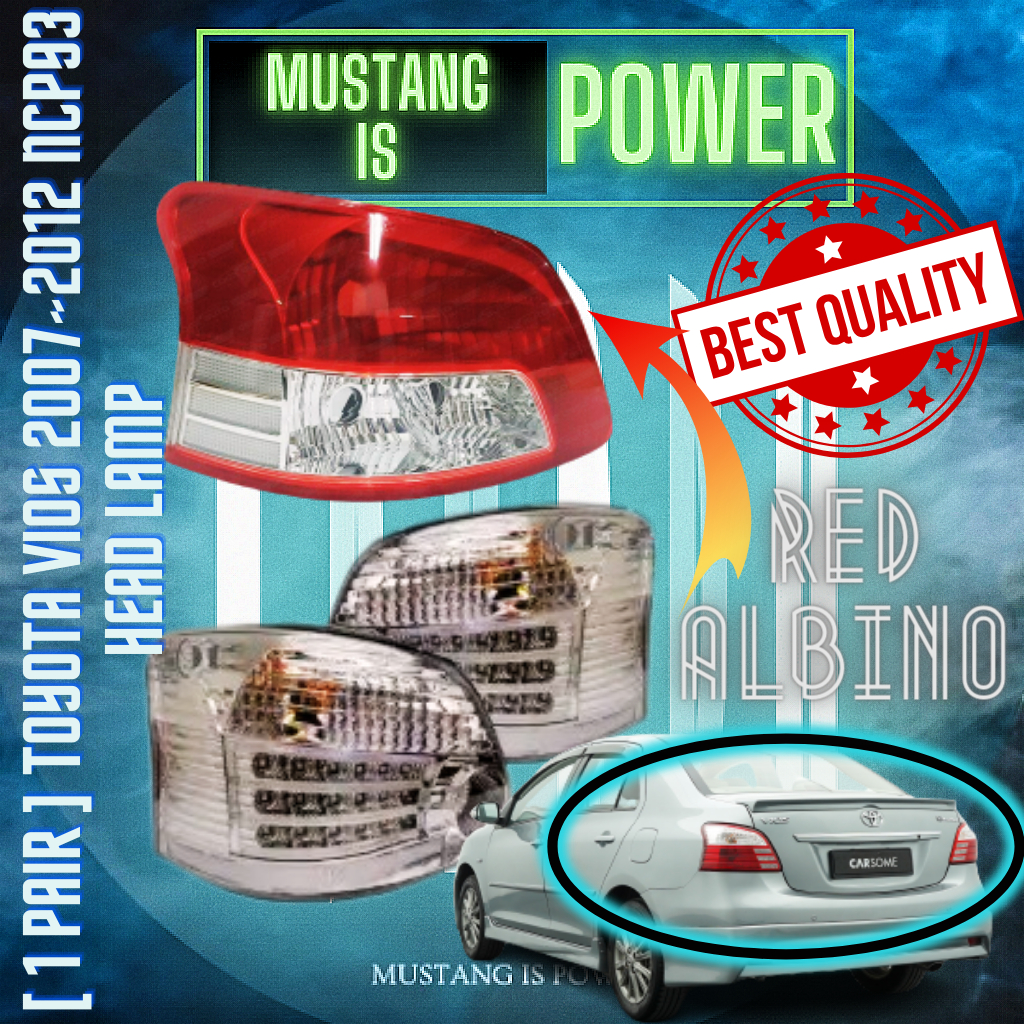 TOYOTA VIOS DUGONG 2008-2012 NCP93 TAIL LAMP LIGHT RED ALBINO | Shopee ...