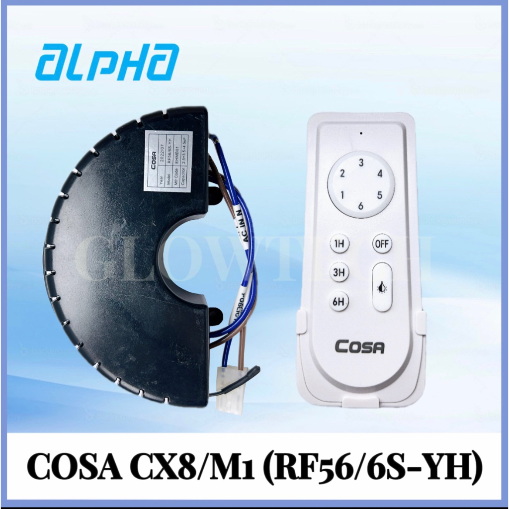 [ORIGINAL] ALPHA Ceiling Fan PCB/REMOTE CONTROL COSA CX8/M1 RF56/6S-YH ...
