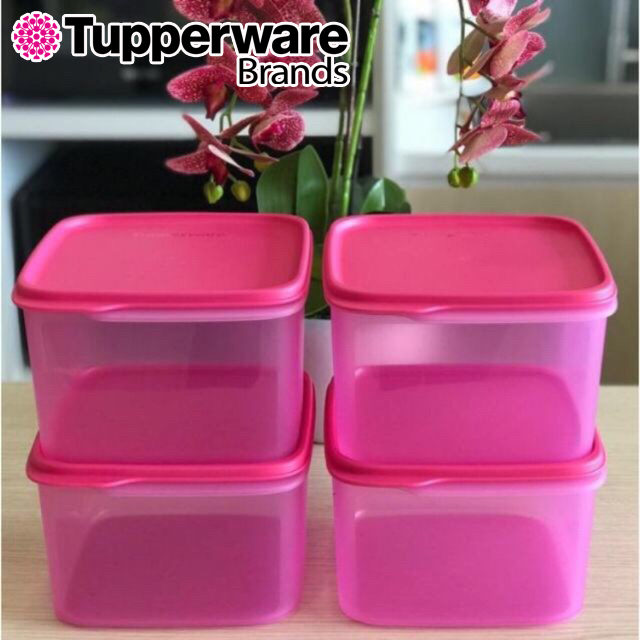 🔥READY STOCK🔥 Original Tupperware Smart Saver Square II 2.5L (1) - PINK | Shopee Malaysia