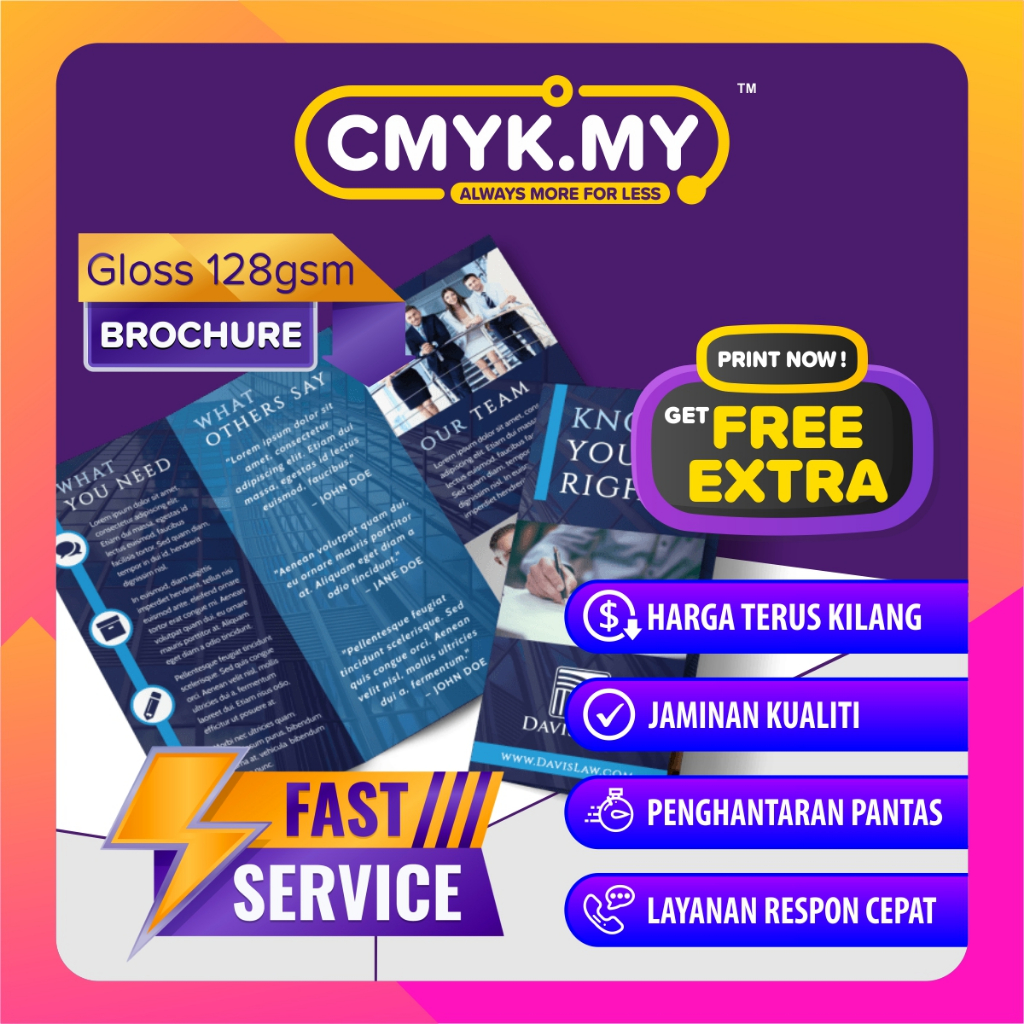 [HARGA CETAK] Brochure / Pamplet Custom Printing Material 128gsm Art ...