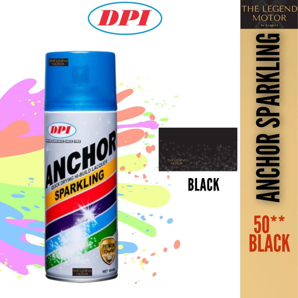ANCHOR 50** 50 Sparkling Black Hitam Sparkling Series Can Spray Paint ...