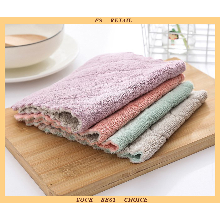 Table rag Kitchen towel Double sided two color table rag Cleaning cloth ...