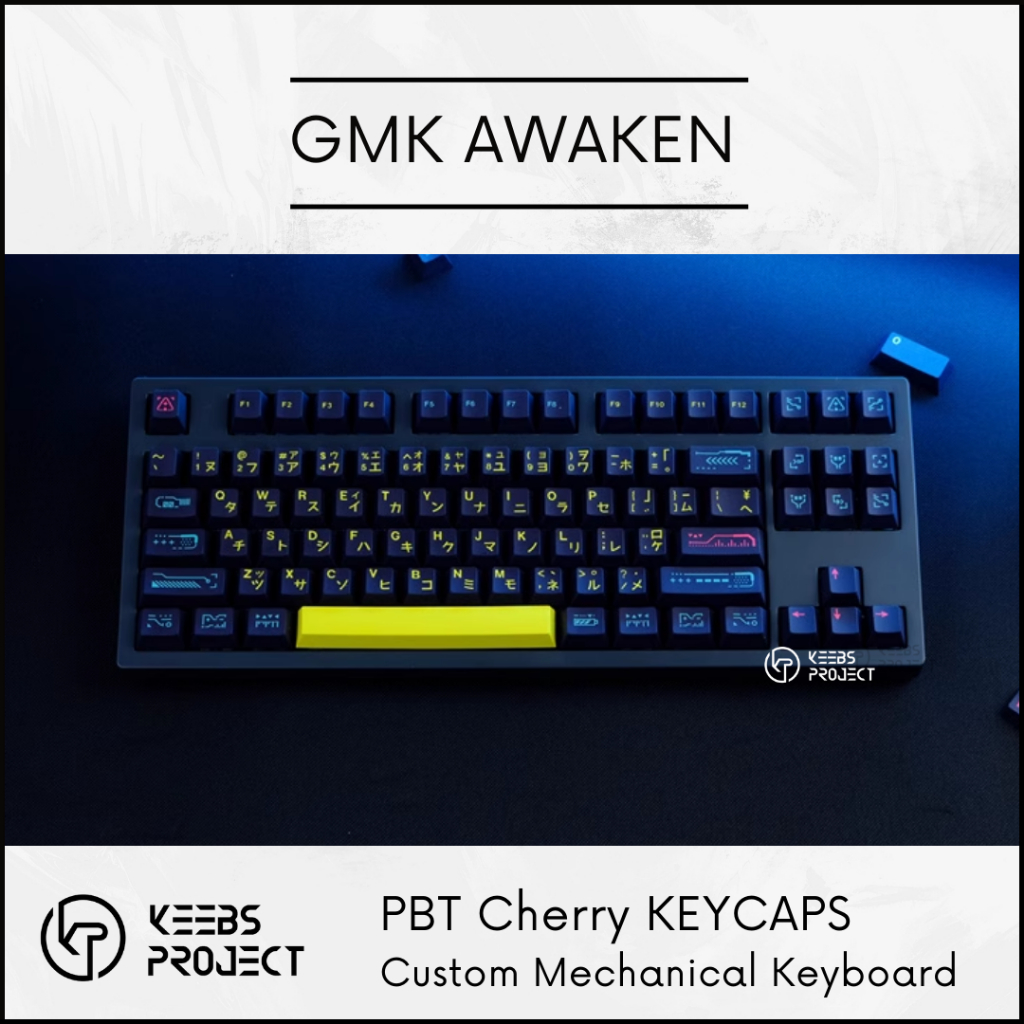 [𝐑𝐄𝐀𝐃𝐘 𝐒𝐓𝐎𝐂𝐊] GMK Awaken PBT keycaps | 129 keys | Dye-Sub | Neon ...