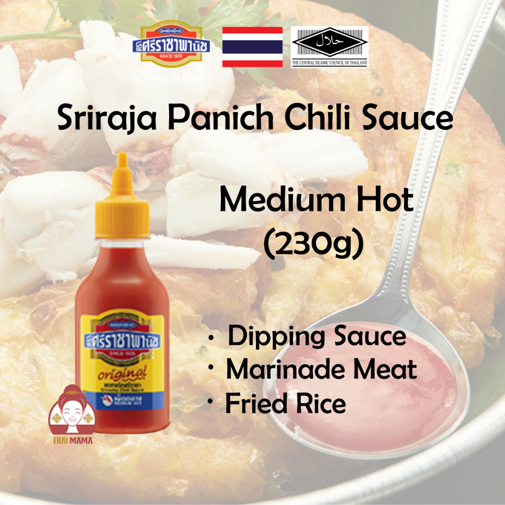 Sriraja Panich Chili Sauce Medium Hot 230g [Halal] Sriraja sauce / Panich Sriraja / Dipping ...